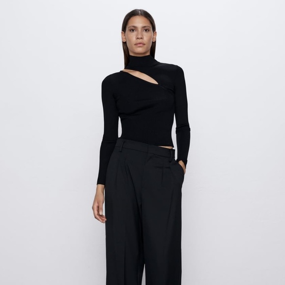 Zara | Tops | Zara Cut Out Asymmetric Top | Poshmark